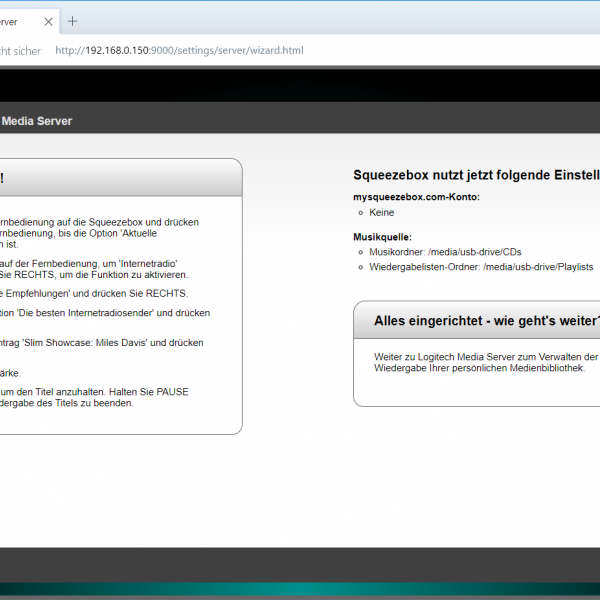 Eine Anleitung zum Einrichten eines Logitech Media Servers auf einem ...